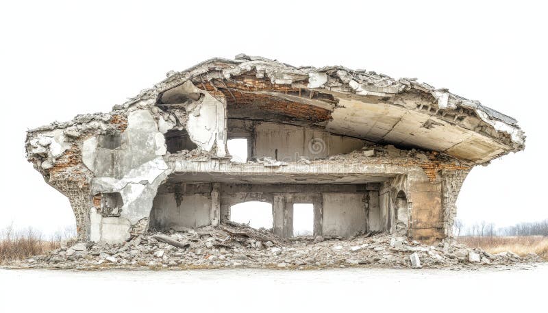 Abandoned Building Shows Severe Decay in a Desolate Landscape Stock ...