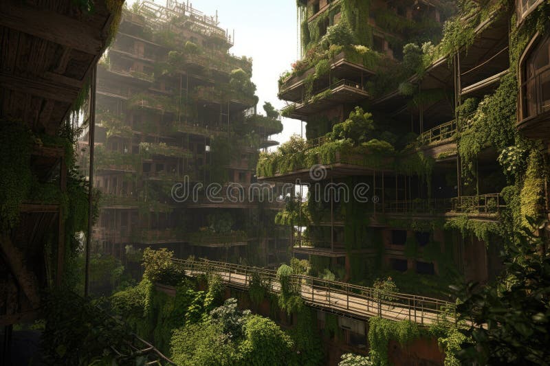Abandoned Building Surrounded by Greenery, Ai Generated Stock ...