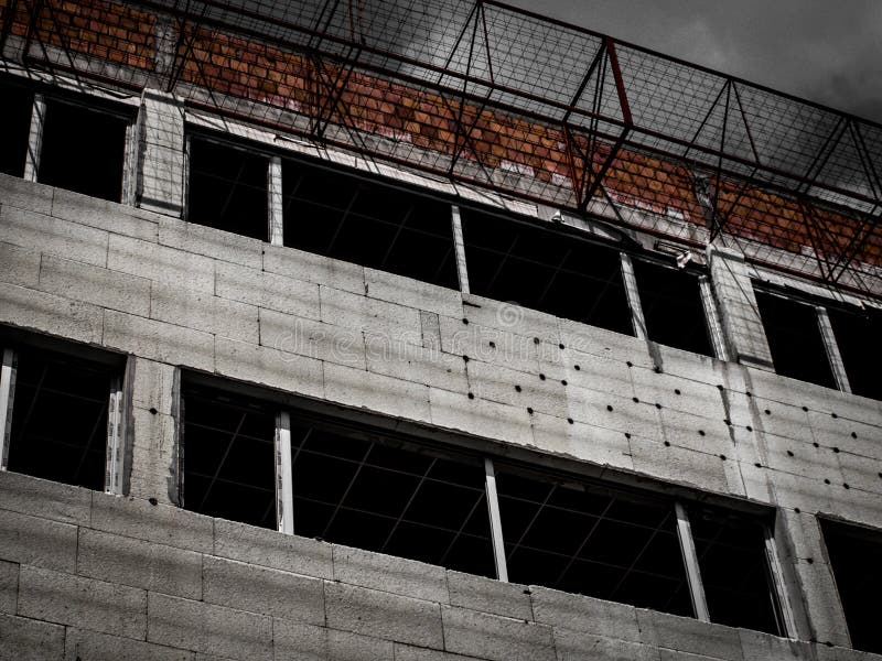 Abandoned Building Under Construction Stock Image - Image of metallic ...