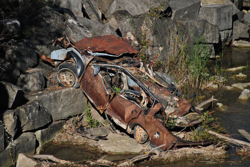 Abandoned Car stock photo. Image of junk, ruined, wrecked - 16546038