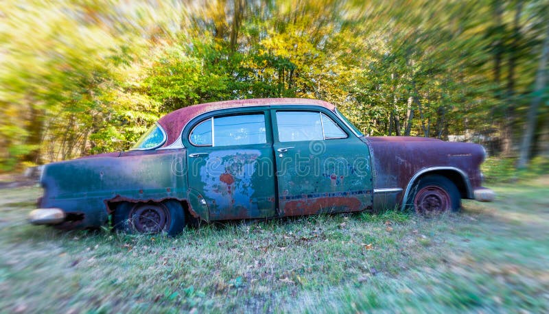 Abandoned Car Rusting in a Field Stock Photo - Image of rusted, antique ...