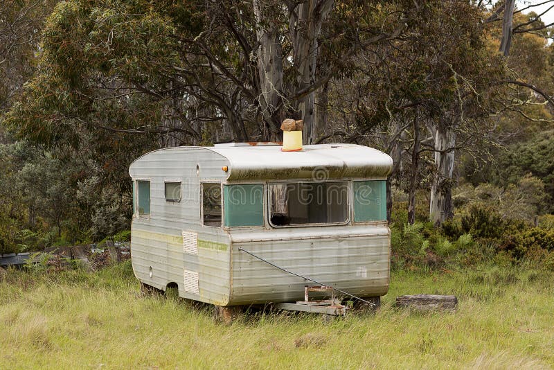 Abandoned Caravan Left in a Field Stock Image - Image of pasture ...