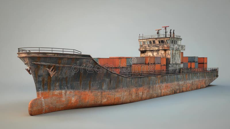 Abandoned Cargo Vessel with Containers on Deck Stock Footage - Video of ...
