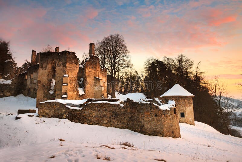 Malahide Castle Snow Covered Stock Photo - Image of eire, mystical ...