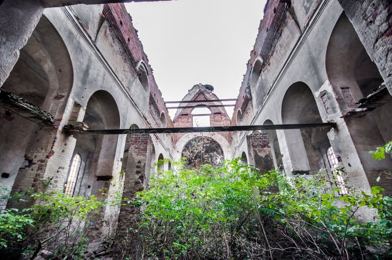 Abandoned Cathedral Ruins Reclaimed by Nature Stock Image - Image of ...