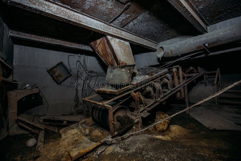 Abandoned Cement and Concrete Factory. Old Conveyor Stock Image - Image ...