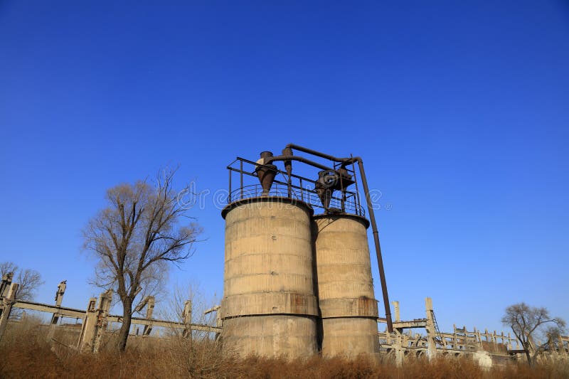 Abandoned Cement Silo, China Stock Photo - Image of facilities ...