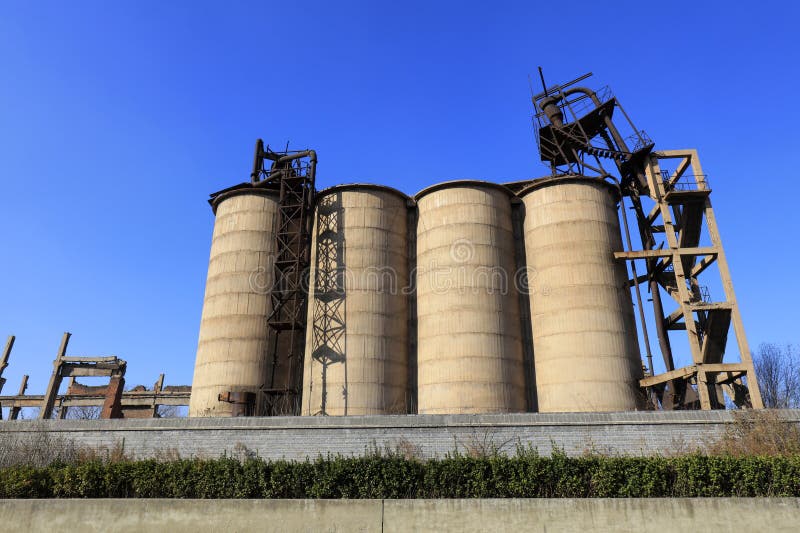 Abandoned Cement Silo, China Stock Photo - Image of abandoned, retro ...
