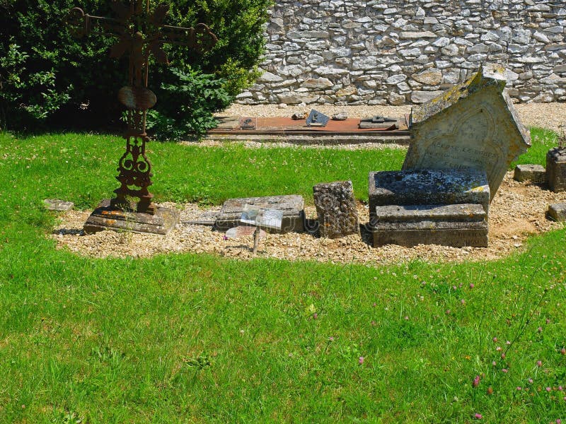 An ABANDONED CEMETERY with GRAVES and VAULTS Stock Image - Image of ...