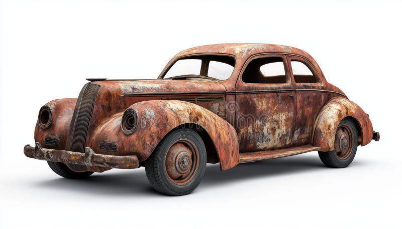 Abandoned Classic Car in White Stock Photo - Image of chevrolet, white ...