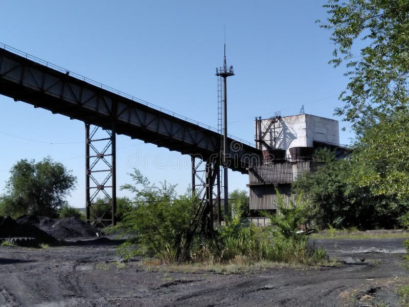 Abandoned Coal Mine. Territory of Abandoned Industrial Area Stock Photo ...
