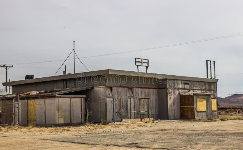 Abandoned Commercial Building with Boarded Up Windows Stock Photo ...