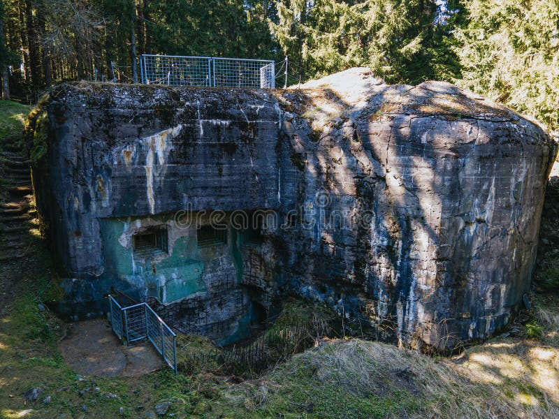 An Abandoned Concrete Bunker in Forest. Orlicke Hory, Czechia Stock ...