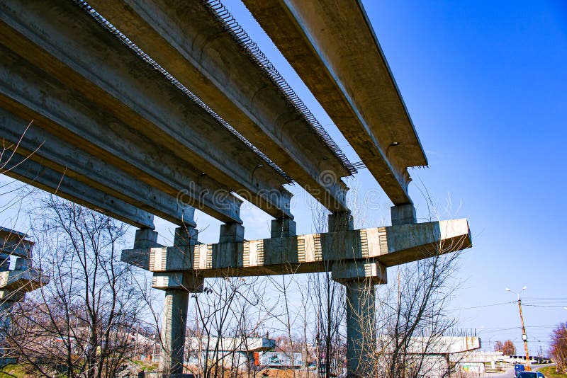Highway Overpass Construction. Site of Under Construction Viaduct Stock ...