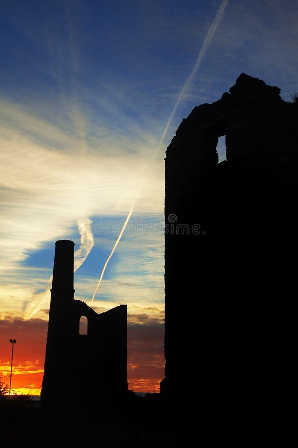 Cornish Engine house stock image. Image of cornwall, night - 20035139