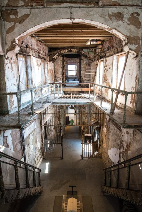 Abandoned Corridor in the Eastern State Penitentiary in Philadelphia ...