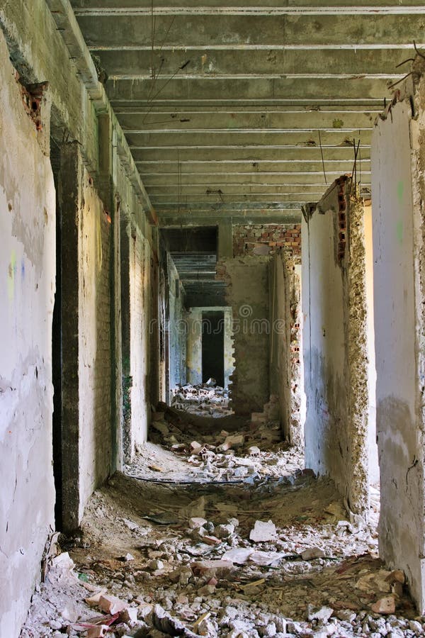 Abandoned Hallway stock photo. Image of dirty, rustic - 12255612