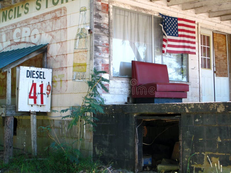 Abandoned Country Store. stock image. Image of aged, flag - 78394659