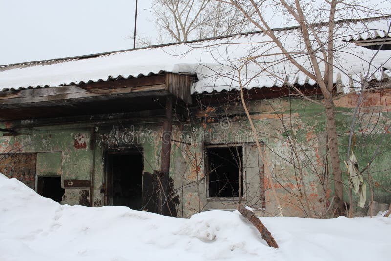 Abandoned ,destroyed Building with Broken Windows Dangerous Ruins in ...