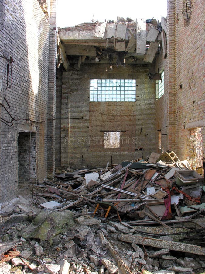 Abandoned and Destroyed Building Interior Stock Photo - Image of ...