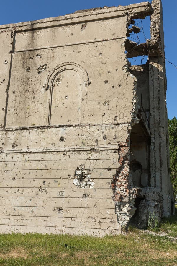 Abandoned Destroyed by the Explosion, Bombing and Shelling the ...