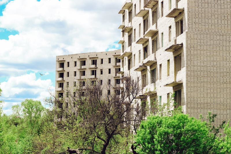 Abandoned Empty City, Multi-storey Building. Empty Rooms without ...