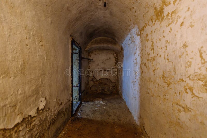 Abandoned Empty Old Dark Underground Vaulted Cellar Stock Photo - Image ...
