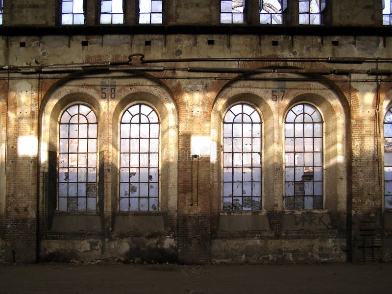 Old industrial windows stock photo. Image of modern, factory - 4158740