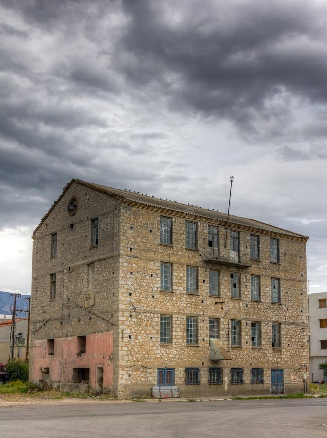 Abandoned Factory Building Under Cloudy Sky Stock Photo - Image of city ...