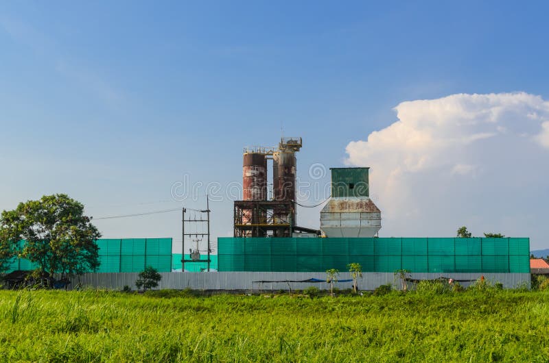 Abandoned Factory in the Field Stock Image - Image of building ...
