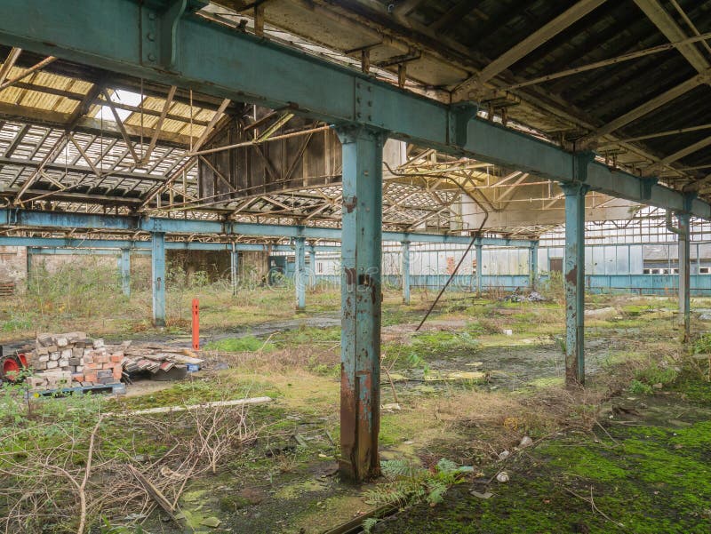 Abandoned factory floor stock photo. Image of overgrown - 60007994
