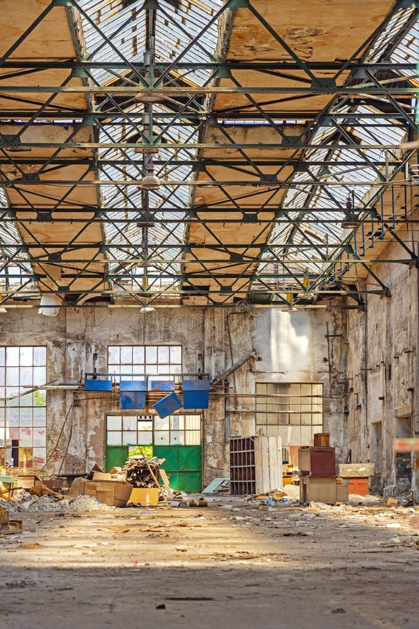 Abandoned Factory Hall stock photo. Image of structure - 360956364