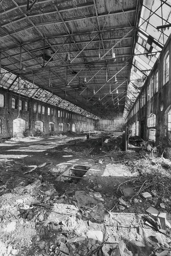 Abandoned factory hall stock photo. Image of inside, dirty - 43840894
