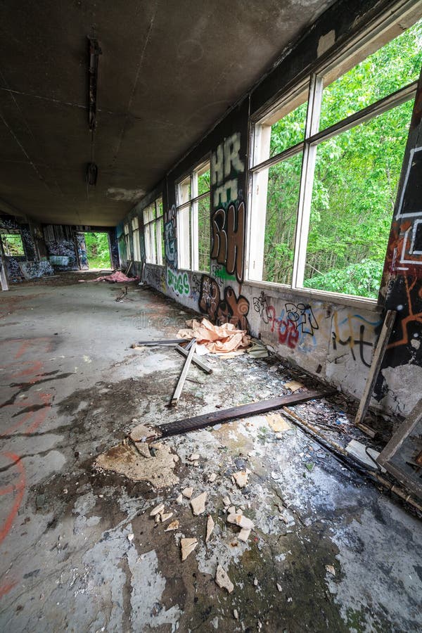Messy Abandoned Factory Room Stock Image - Image of grunge, creepy ...