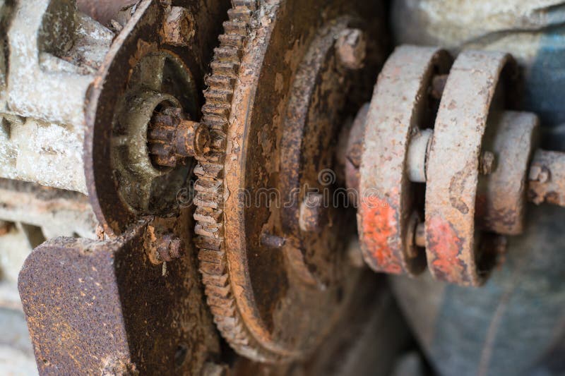 Abandoned Factory Interior, Rusty Machine Gears Stock Image - Image of ...