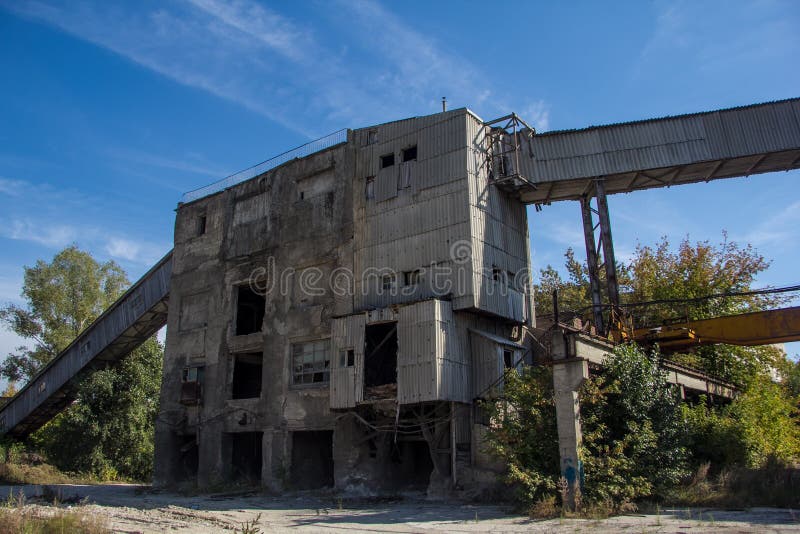 Abandoned Factory of Reinforced Concrete Stock Image - Image of area ...