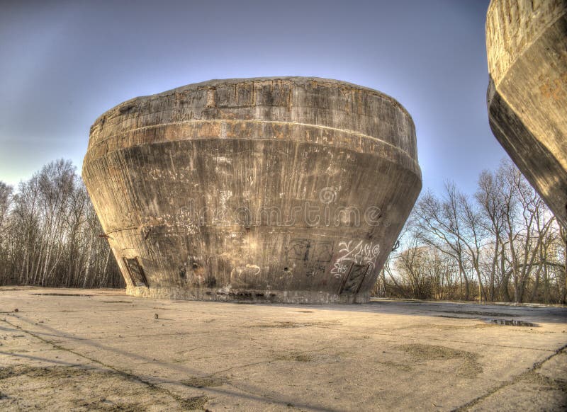 Abandoned factory silos stock image. Image of harbor - 50953015