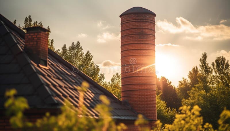 Abandoned Farm with Old Brick Chimney, Surrounded by Nature Beauty ...