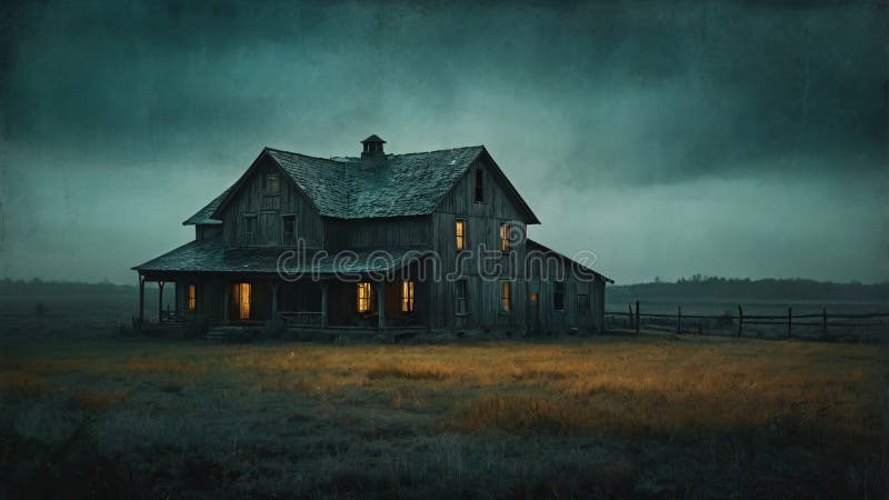 Rustic Farmhouse at Dusk Wallpaper Stock Image - Image of country ...