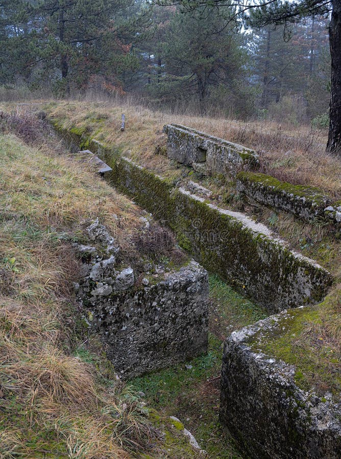 Abandoned firing trenches stock image. Image of latvia - 268027597