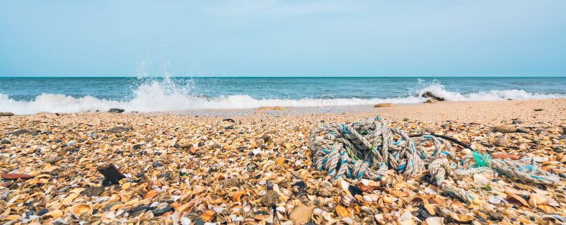Abandoned Fishing Rope on the Shore Stock Image - Image of shore ...