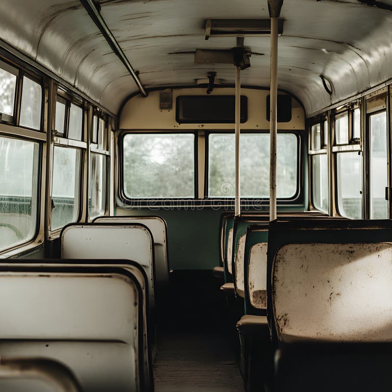 Abandoned Forgotten Empty Bus Transport Vehicle Stock Illustration ...