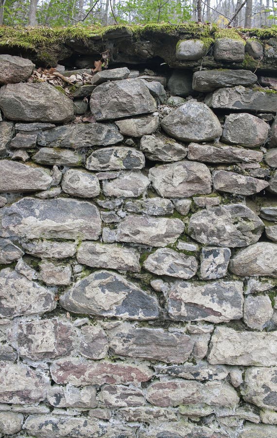 Old Rock Foundation Wall with Moss Stock Image - Image of foundation ...