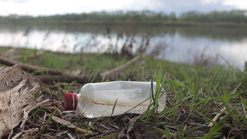 Abandoned Garbage Plastic and Glass Waste in Nature among the Grass ...