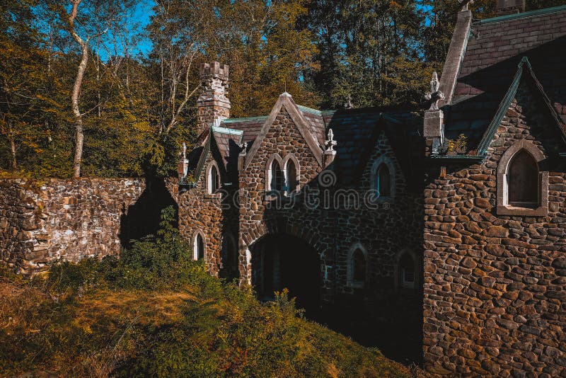 Abandoned Gothic Revival Castle - Catskill Mountains, New York Stock ...