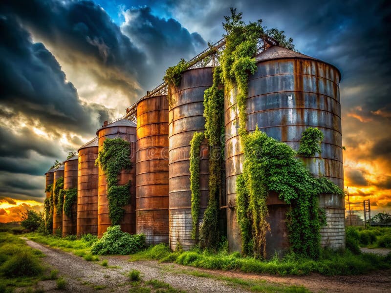 Abandoned Grain Silos Capturing the Rustic Beauty of Decaying ...