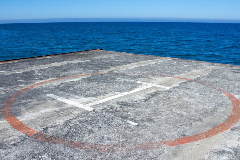Abandoned Helipad Over the Sea Stock Image - Image of heliport ...