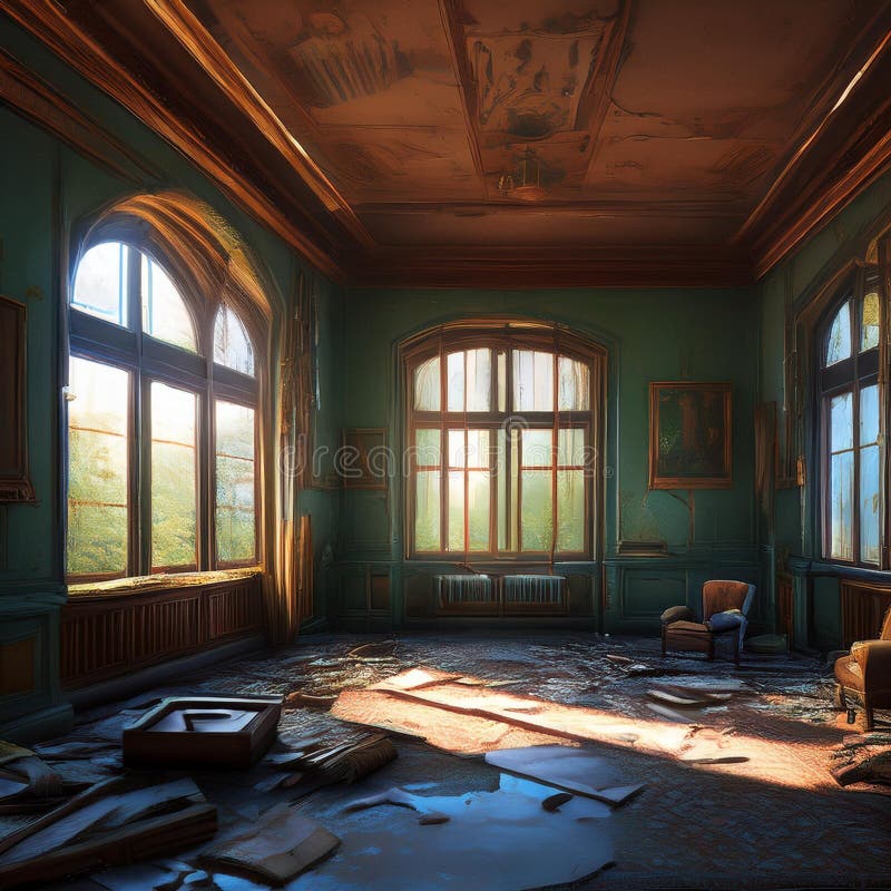 Abandoned House, AI Generated Stock Illustration - Illustration of ...