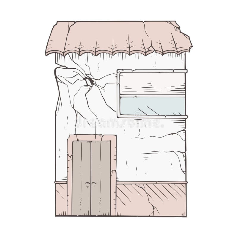 Abandoned house draw stock vector. Illustration of tile - 325984293