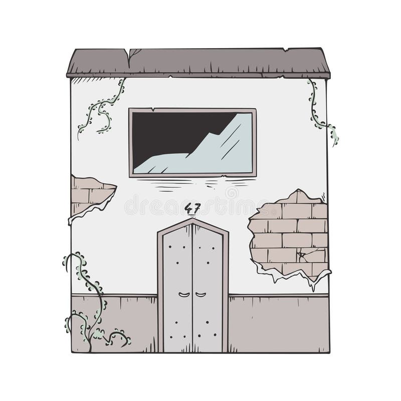 Abandoned house draw stock vector. Illustration of ugly - 337830978